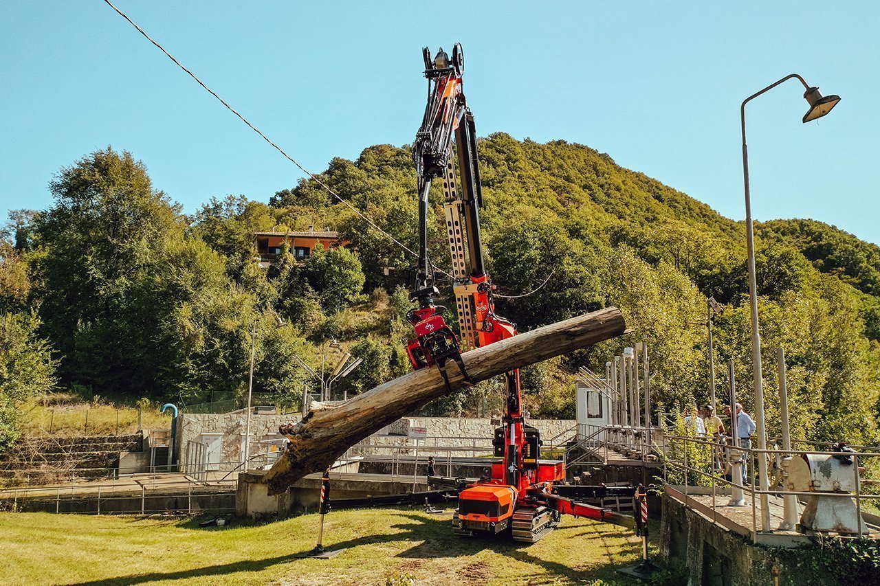 Green space maintenance with grapple saw - Jekko